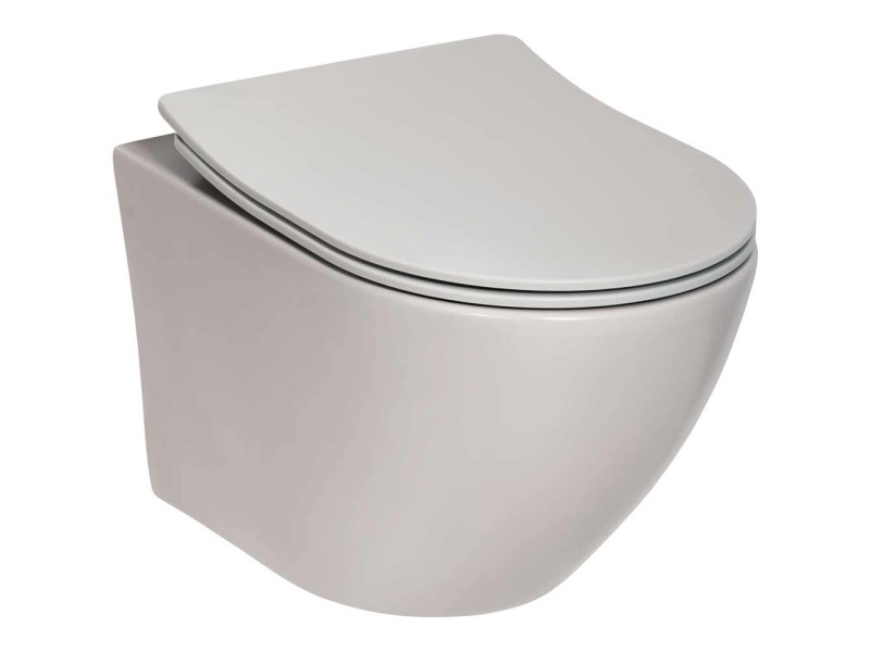 AquaSu® Wand-WC-Set Oveno Matt-Grau Tiefspüler ohne Spülrand kaufen bei OBI