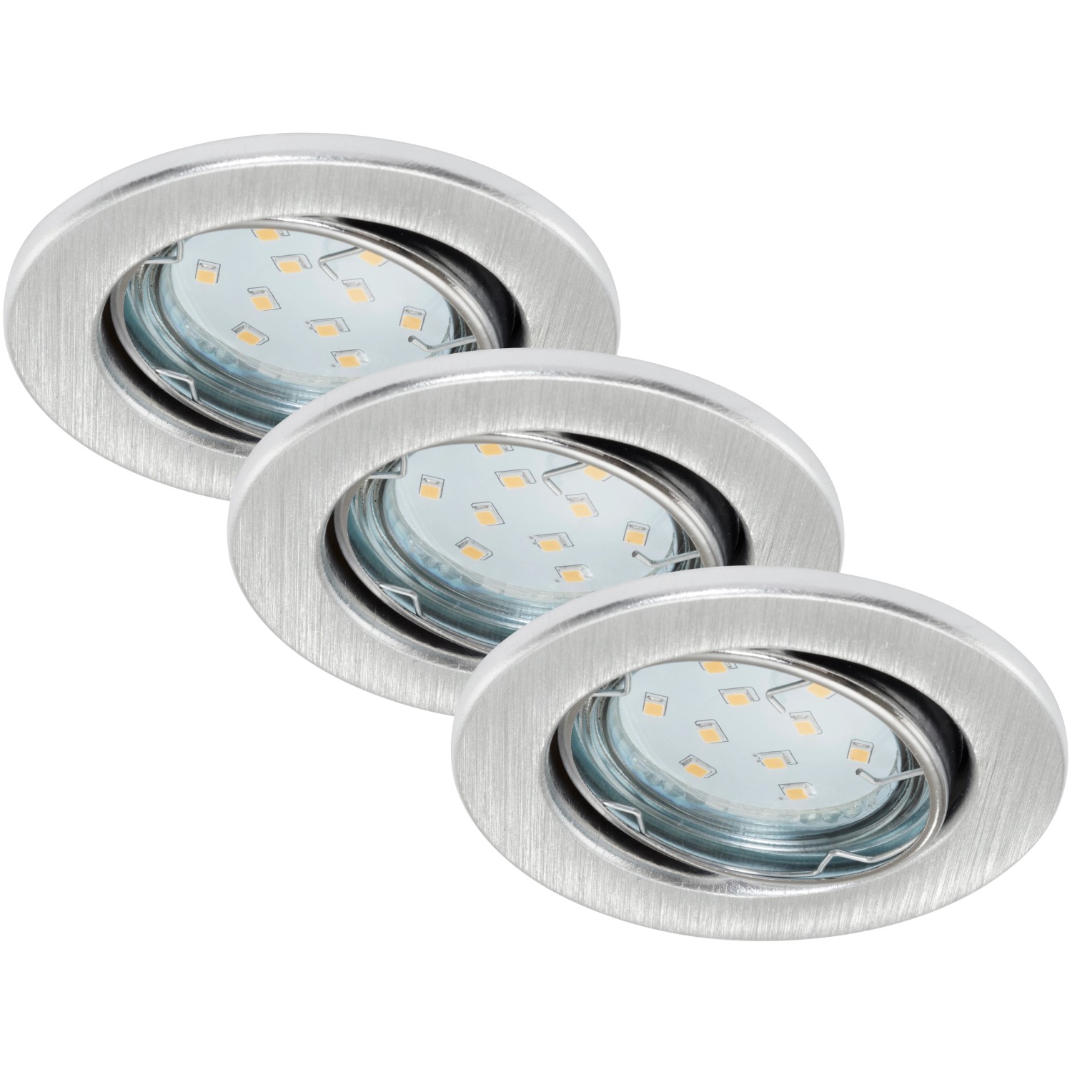 Led Einbauleuchten Alu 3er Set 3 X Led Gu10 3 W Eek A Kaufen Bei Obi