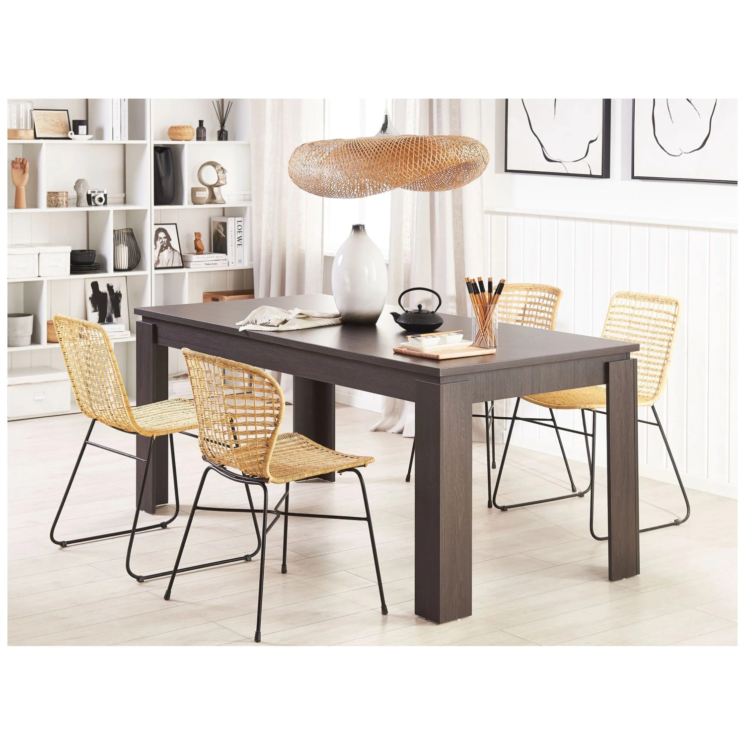 Beliani Table à manger Viton MDF Marron (HxlxP) 78 x 180 x 90 cm
