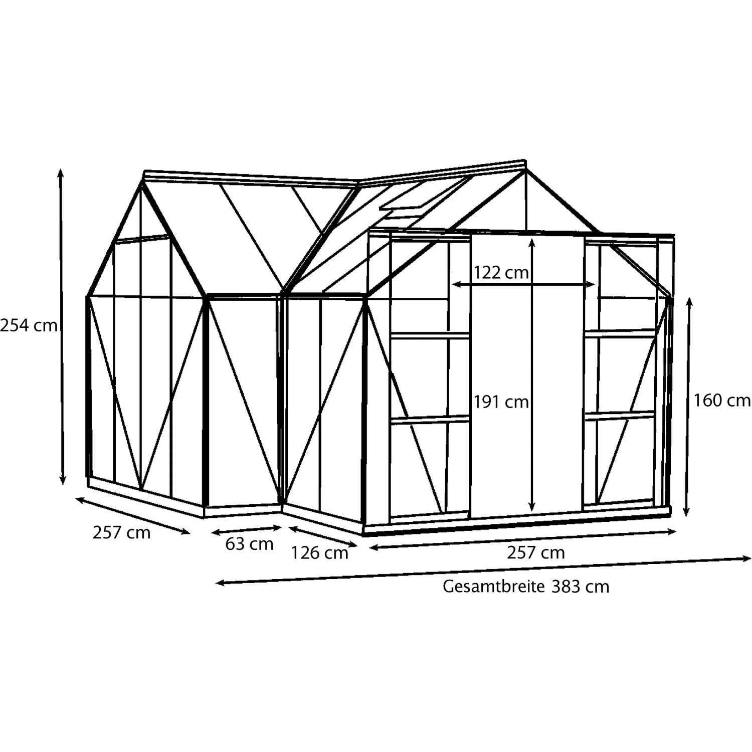Vitavia Orangerie Sirius (HxlxP) 254 x 383 x 320 cm