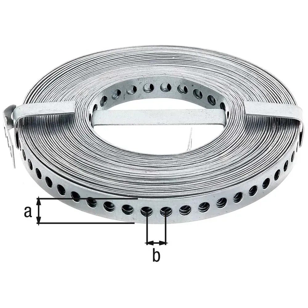 Bande perforée galvanisée Sendzimir acier largeur 12 mm / longueur 10 m