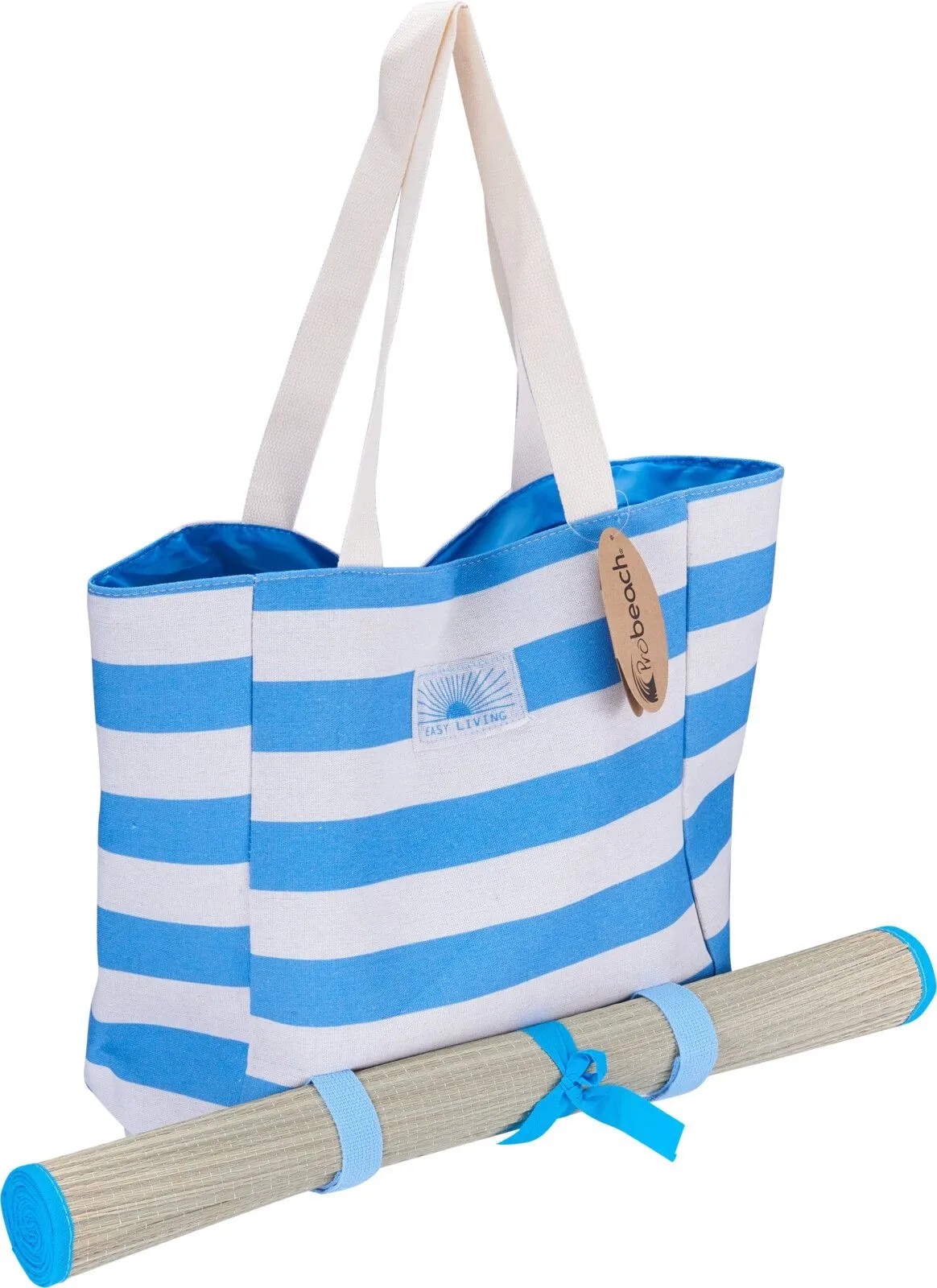 Sac de plage avec tapis de plage rayé assorti / 1 pc