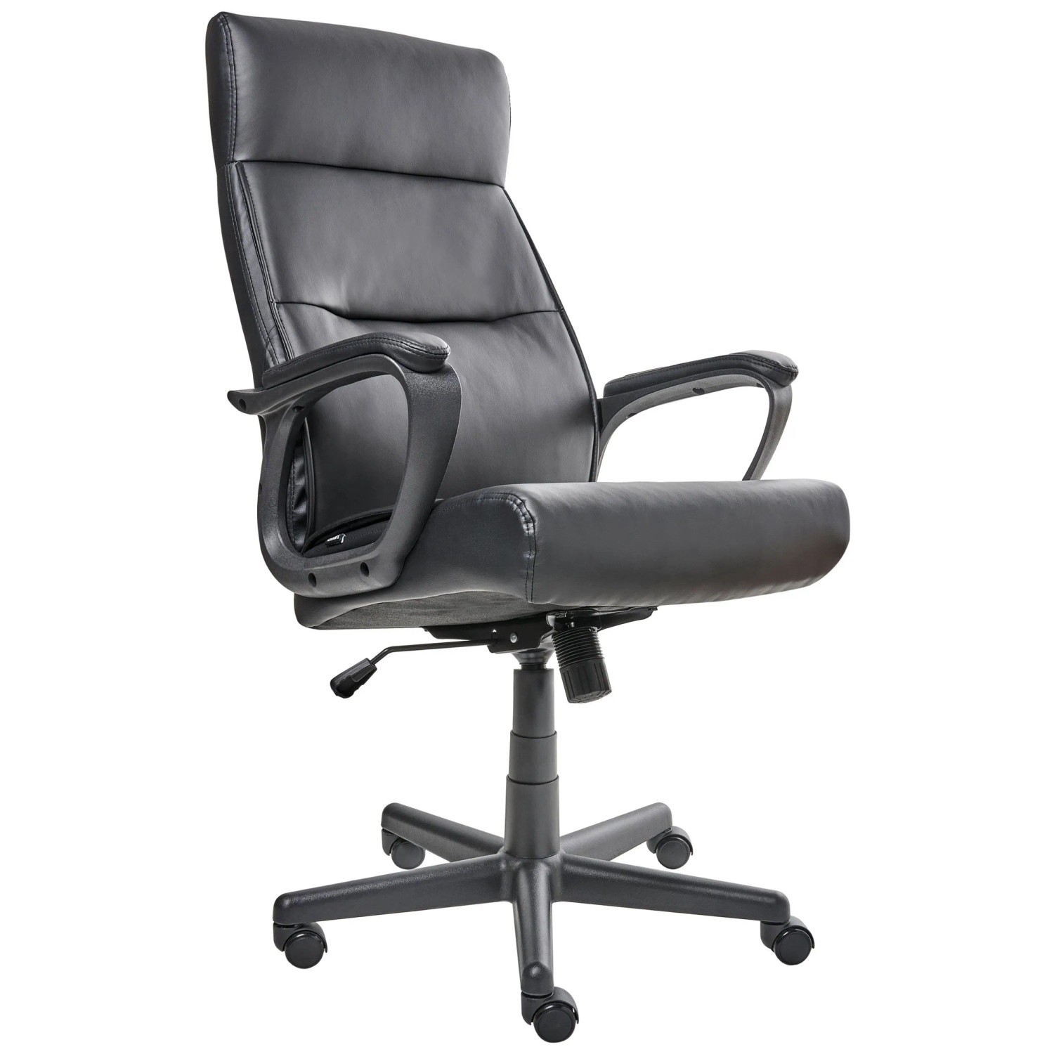 Beliani Poltrona da ufficio Guru in ecopelle nera 114 x 65 x 73 cm