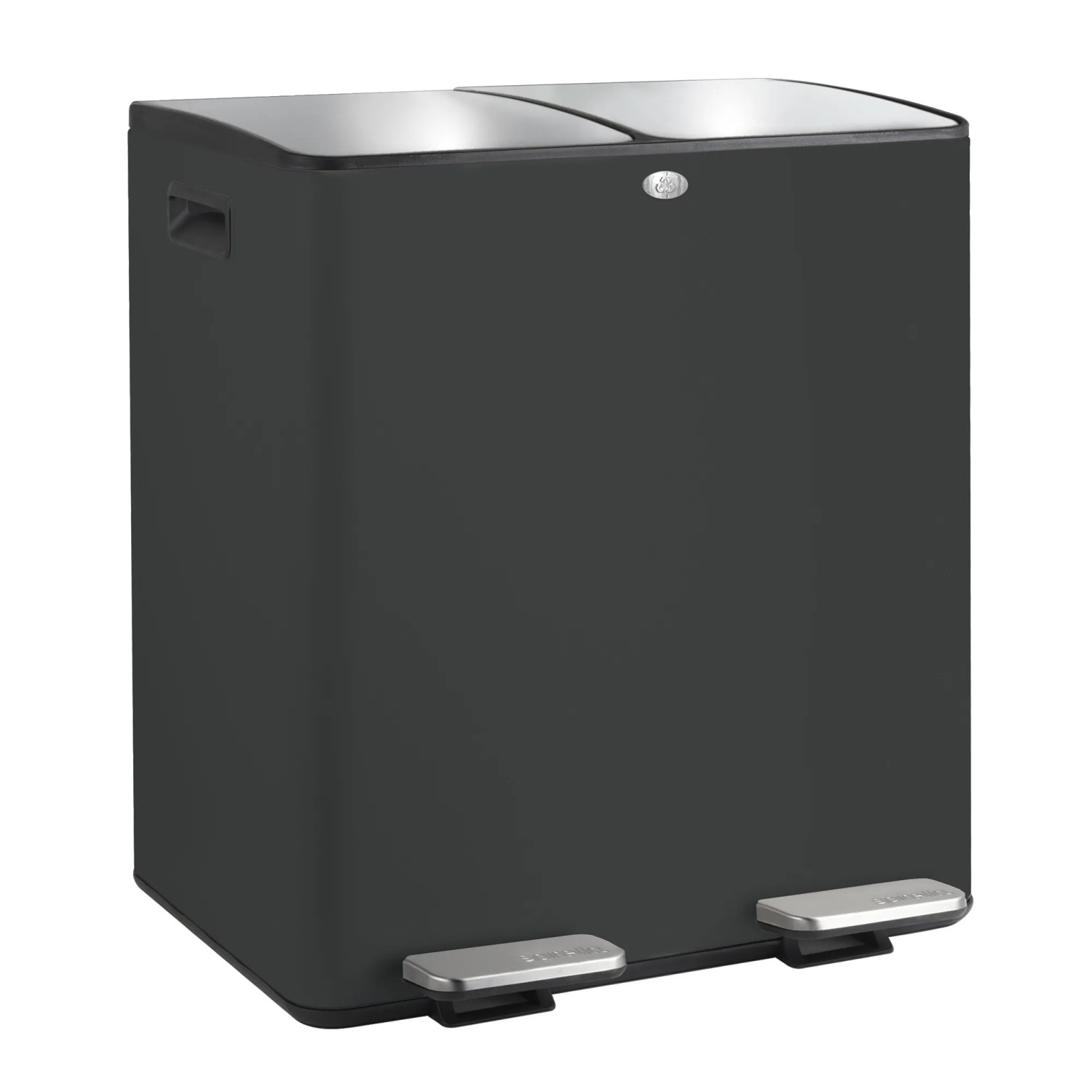 Spirella Poubelle de tri sélectif Aliya Noir 2 x 20 l / (HxlxP) 51 x 45 ...