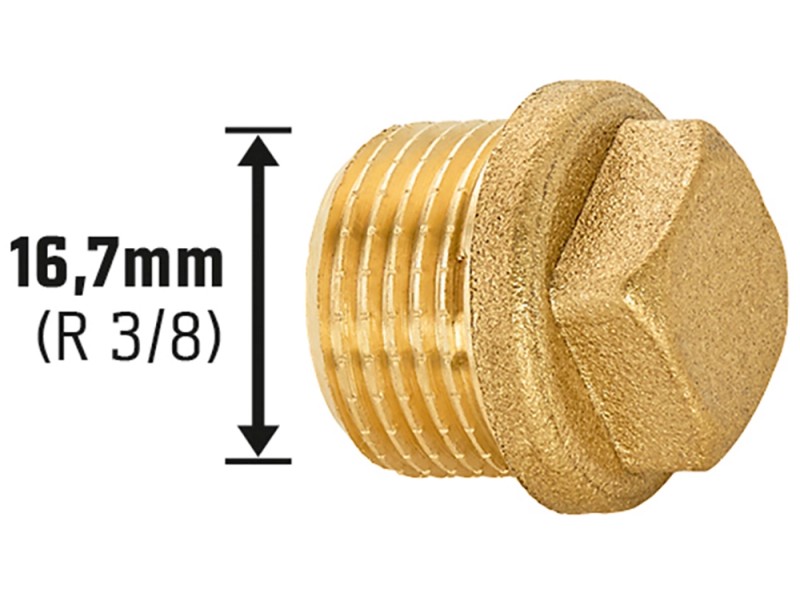 Gewinde-Stopfen Messing 16,7 mm (R 3/8) kaufen bei OBI