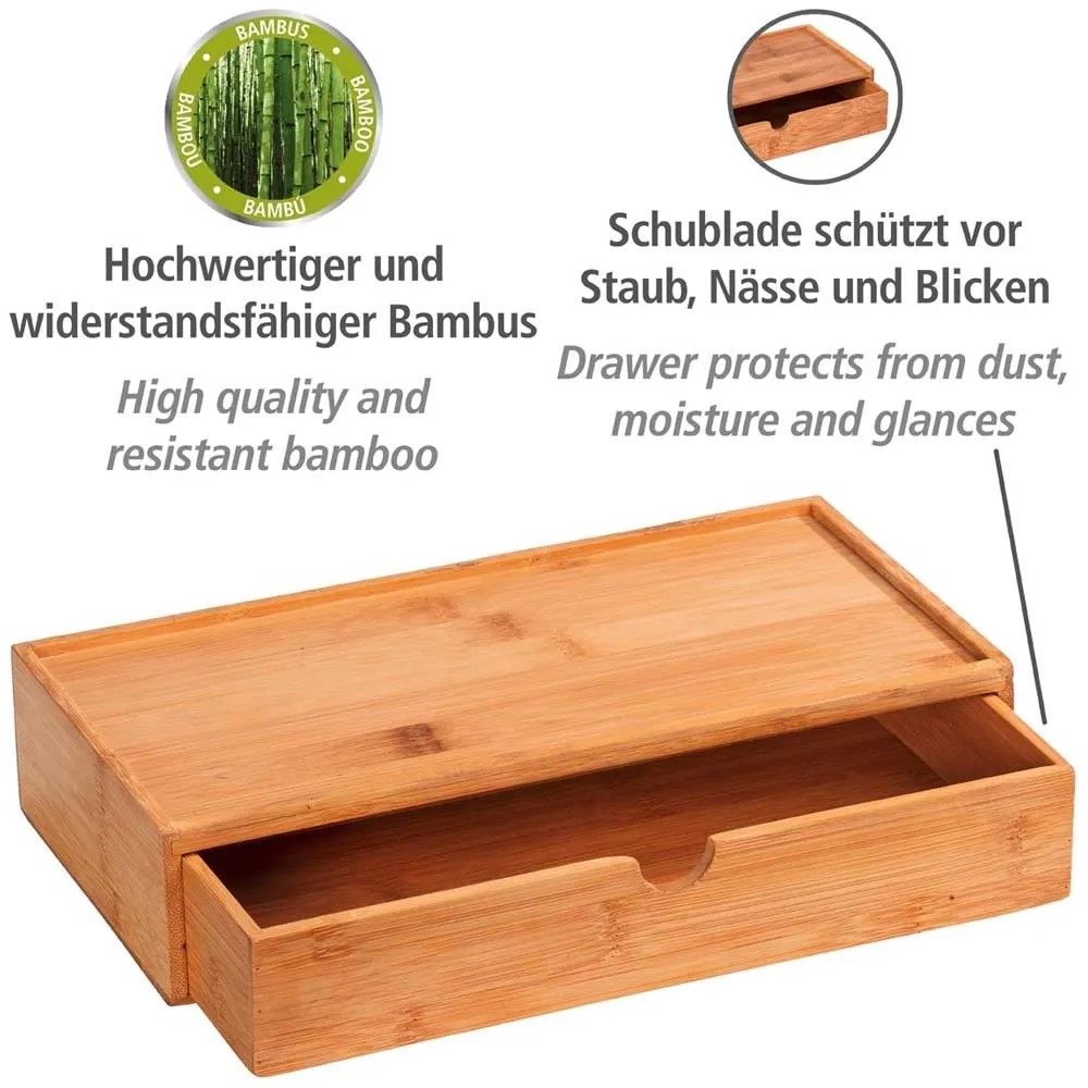 Bambus-Box Terra mit Schublade Natural (HxBxT) 6 x 28 x 14 cm
