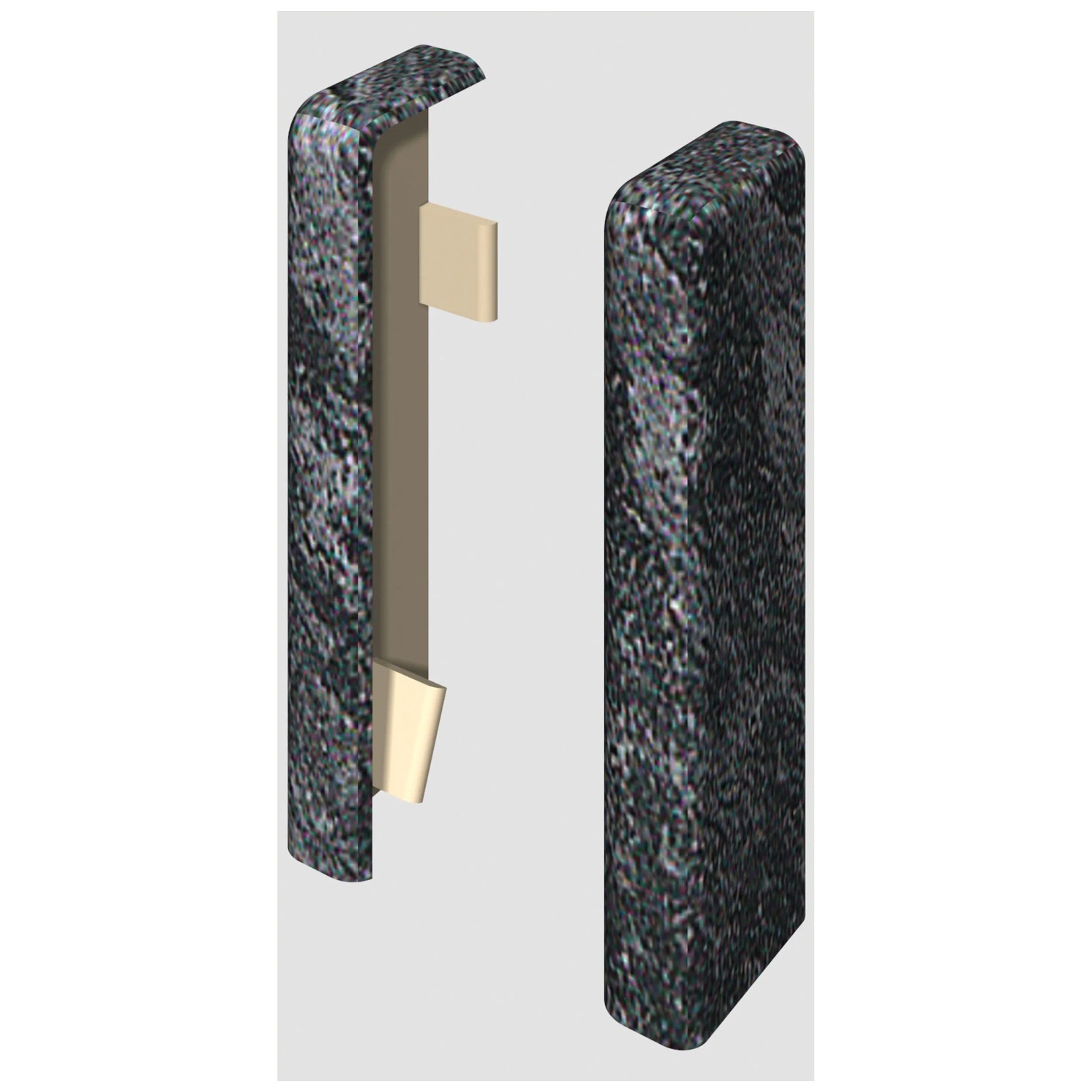 Egger Embout de plinthe Cubical plastique pierre Noir 59 mm / 2 pcs
