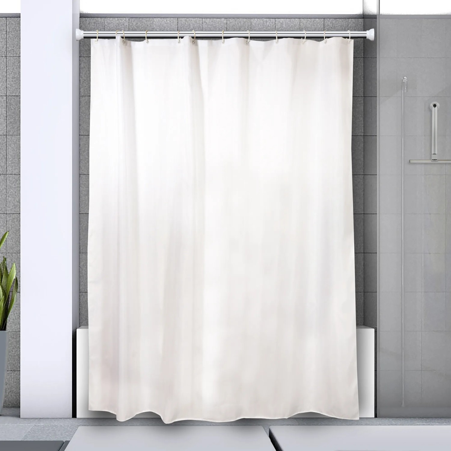 Spirella Duschvorhangstange Kreta Bright Finish Aluminium 75 - 125 cm ...