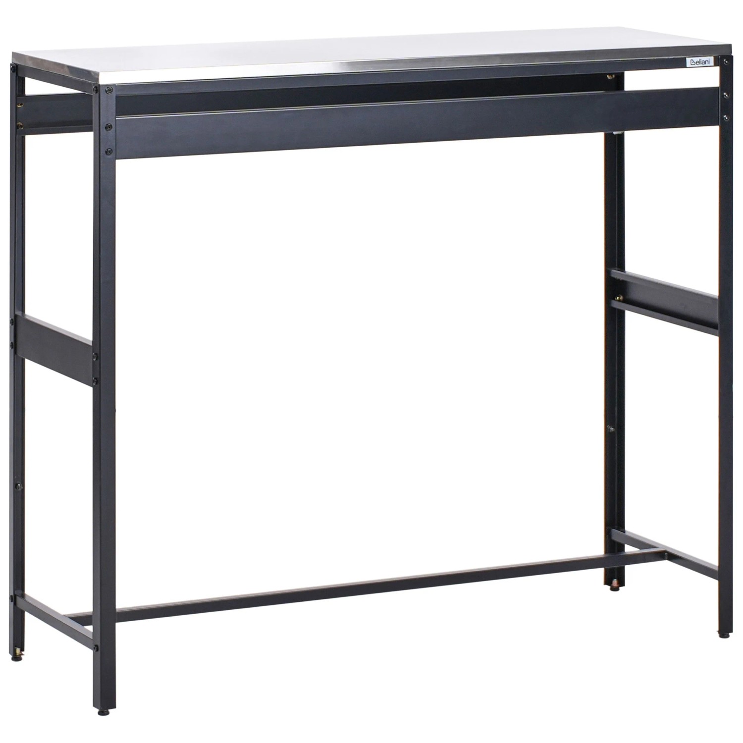 Beliani Table de bar d'extérieur Maenza en métal noir 105 x 40 x 120 cm