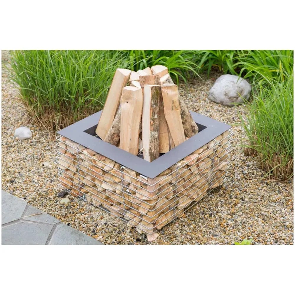 Feuerschale Gabione eckig L (HxBxT) 30 x 49 x 49 cm