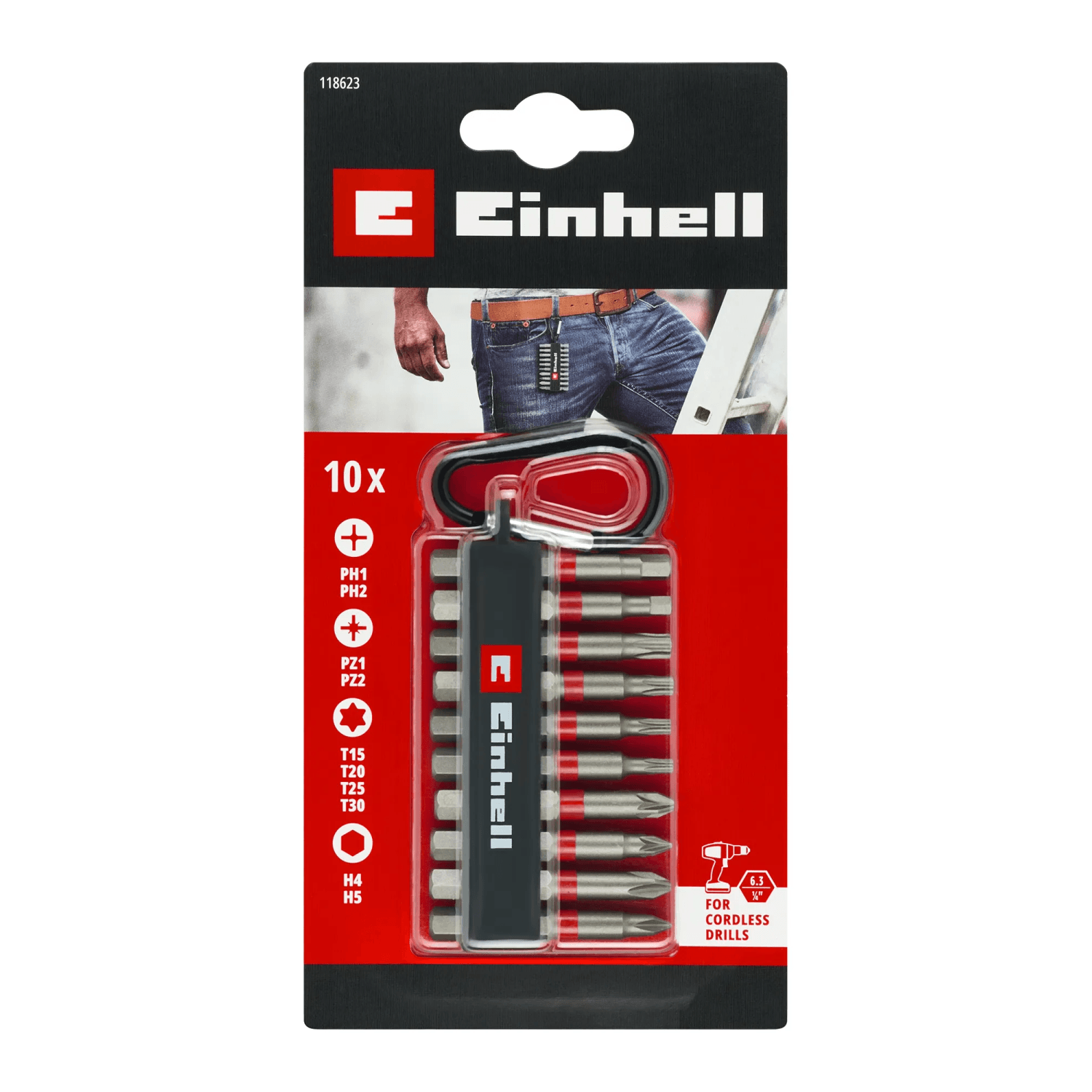 Einhell Bit-Set im Taschenformat mit Karabiner 10-tlg. kaufen bei OBI