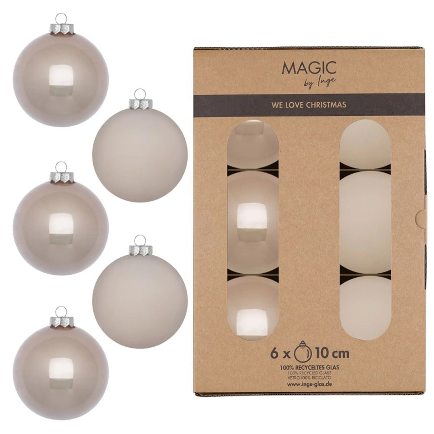 Magic Boule en verre Fine albâtre Ø 10 cm / 6 pcs