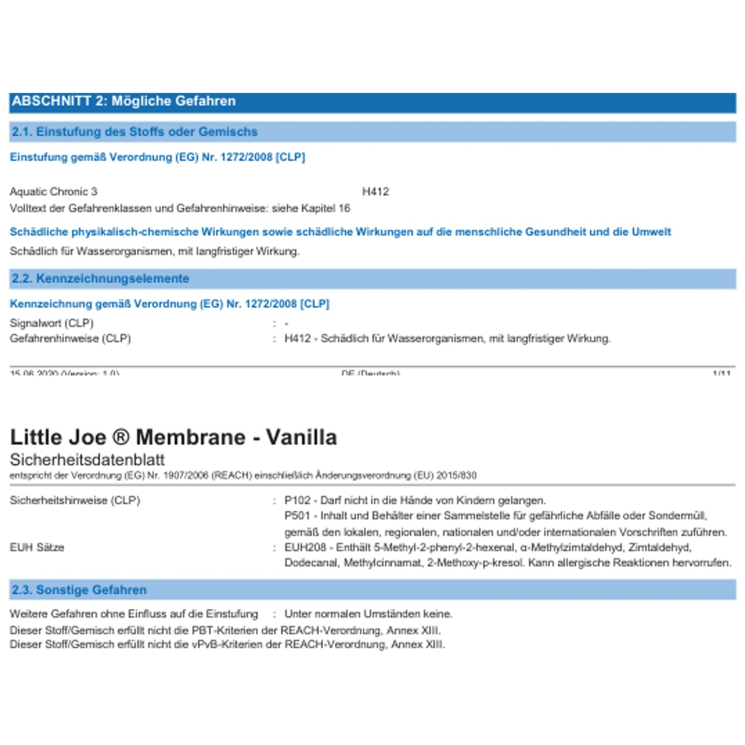 Lufterfrischer Little Joe Membrane Vanille