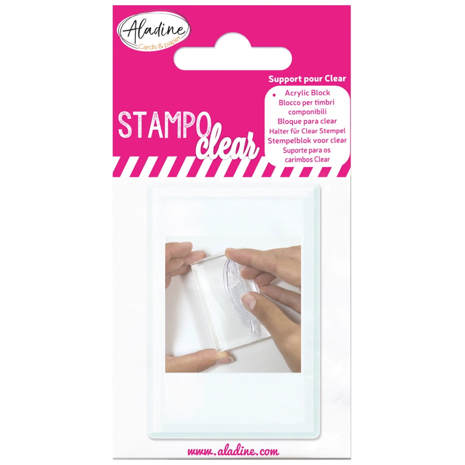 Aladine Stempelblock für Clear Stamp 10,5 x 7 cm