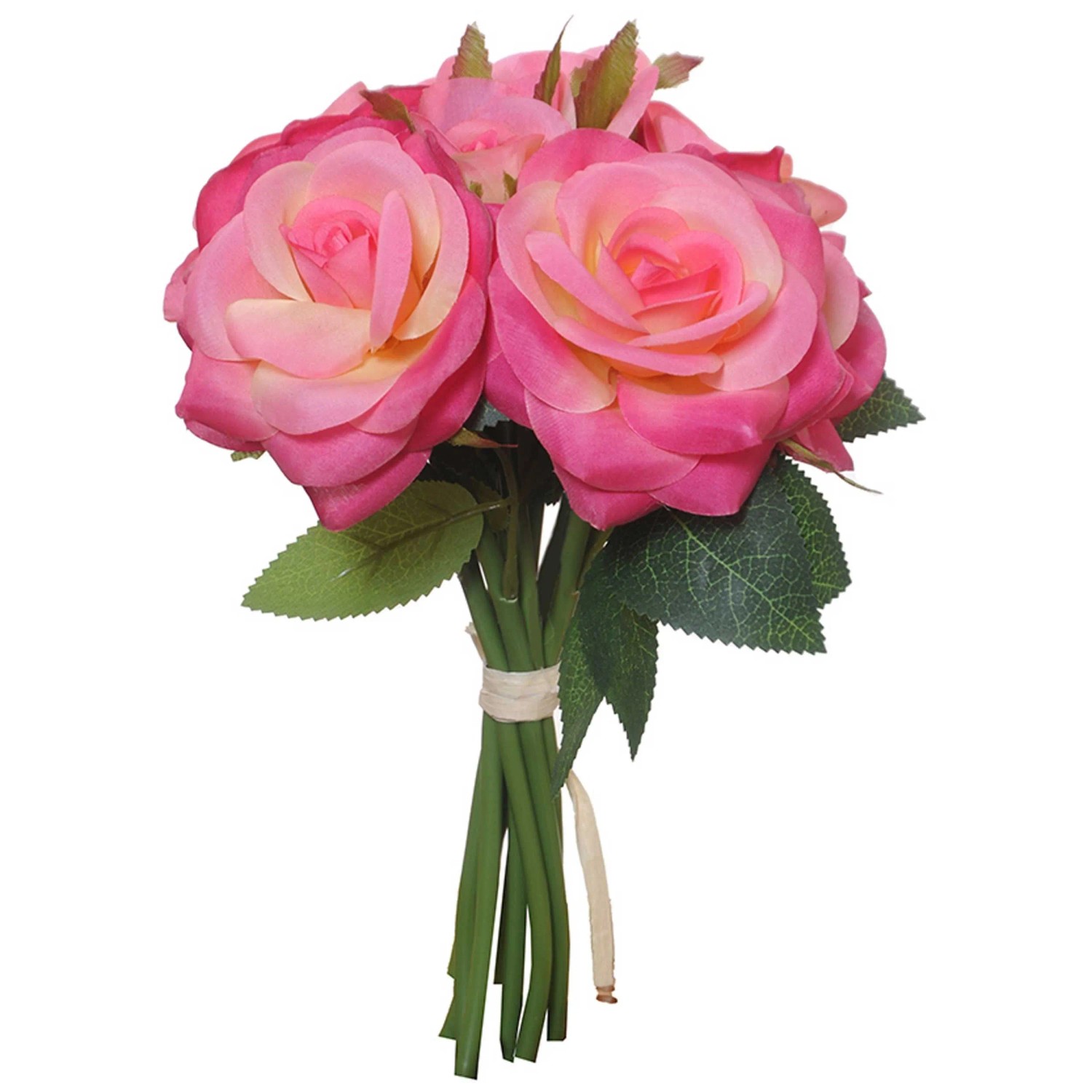 DecoFinder Fleur artificielle bouquet de roses Rose hauteur 25 cm