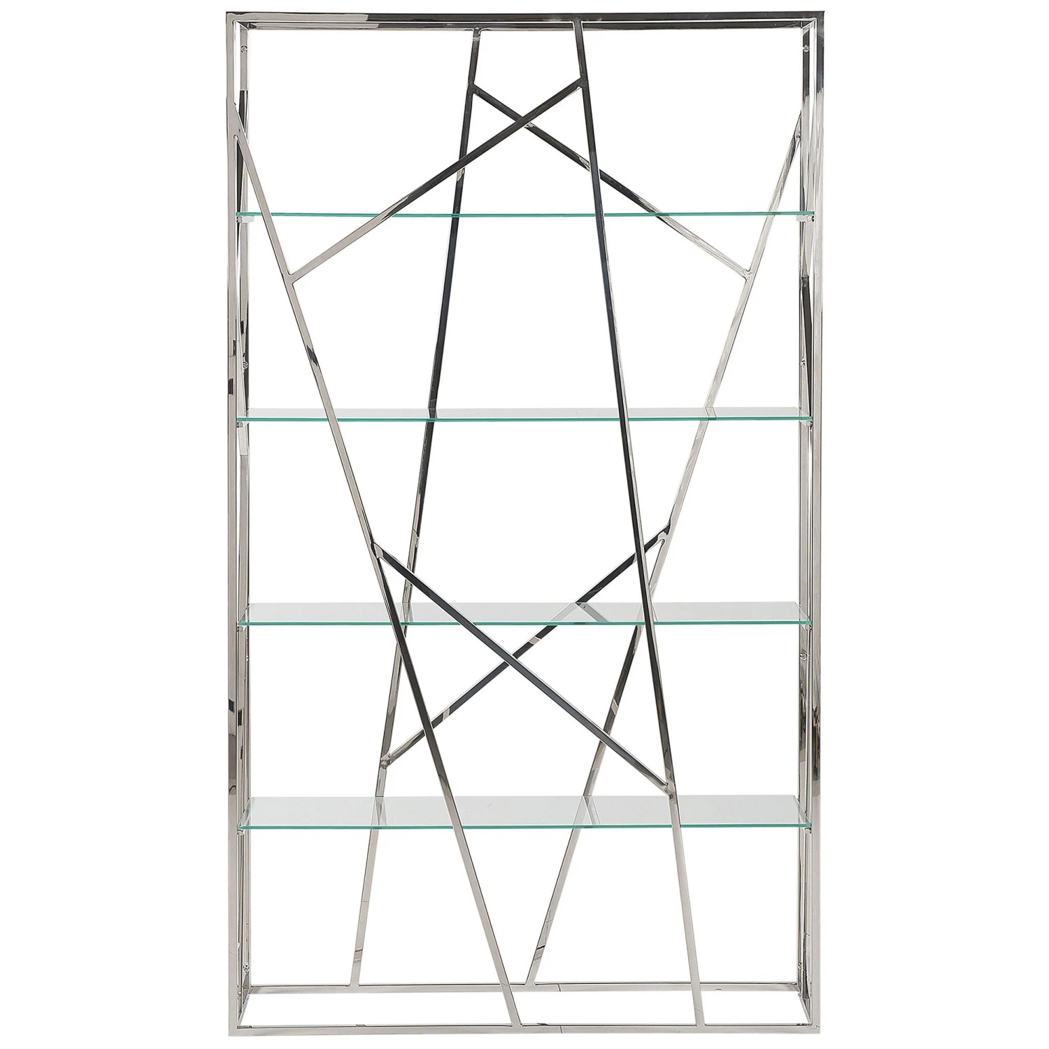Beliani Libreria Hoxie acciaio inossidabile argento 4 ripiani 175 x 100 ...