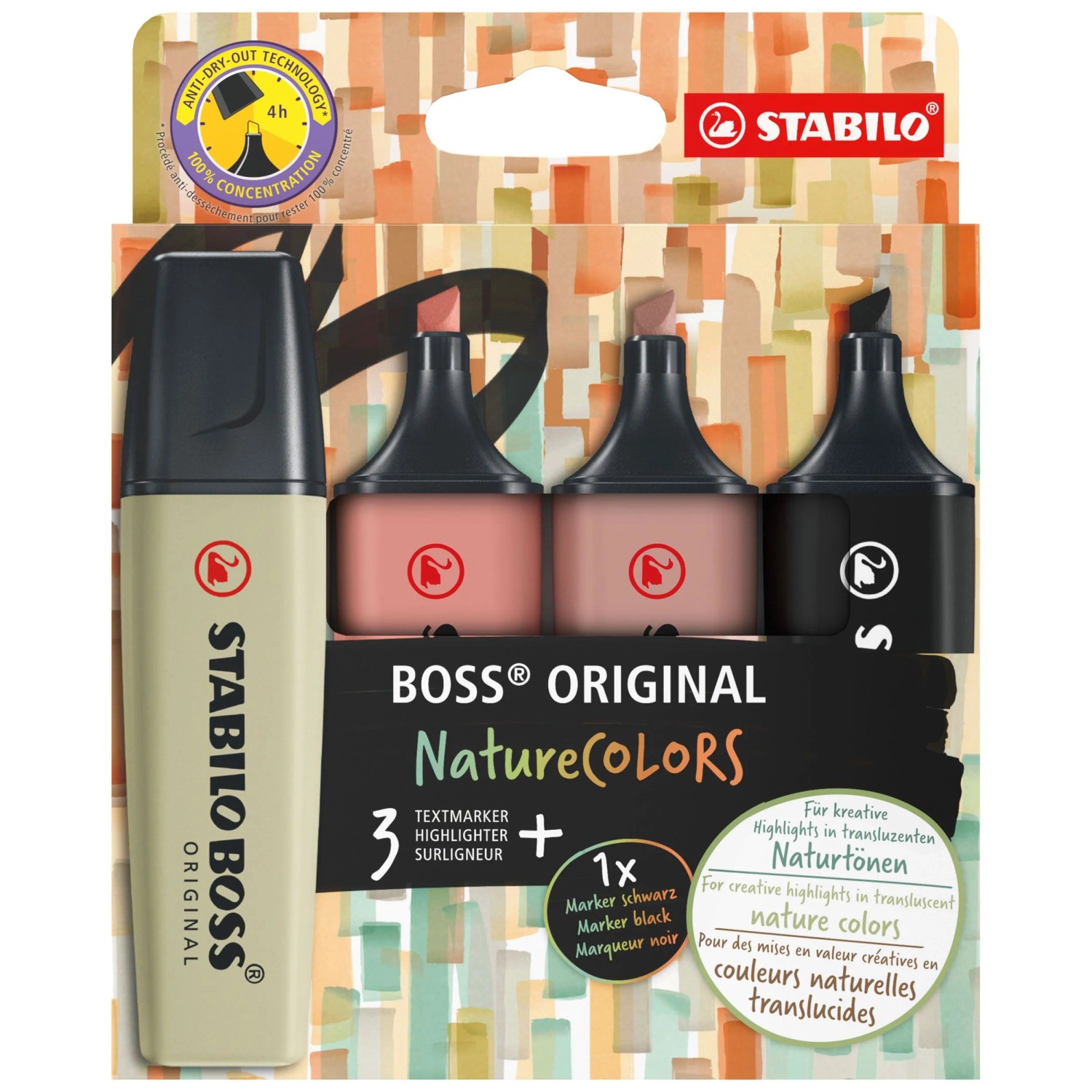 Stabilo Textmarker-Set Boss Original NatureColors 4 Stk.