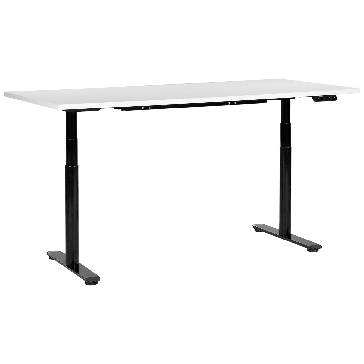 Beliani Schreibtisch Destinas höhenverstellbar Weiss-Schwarz 180 x 80 cm