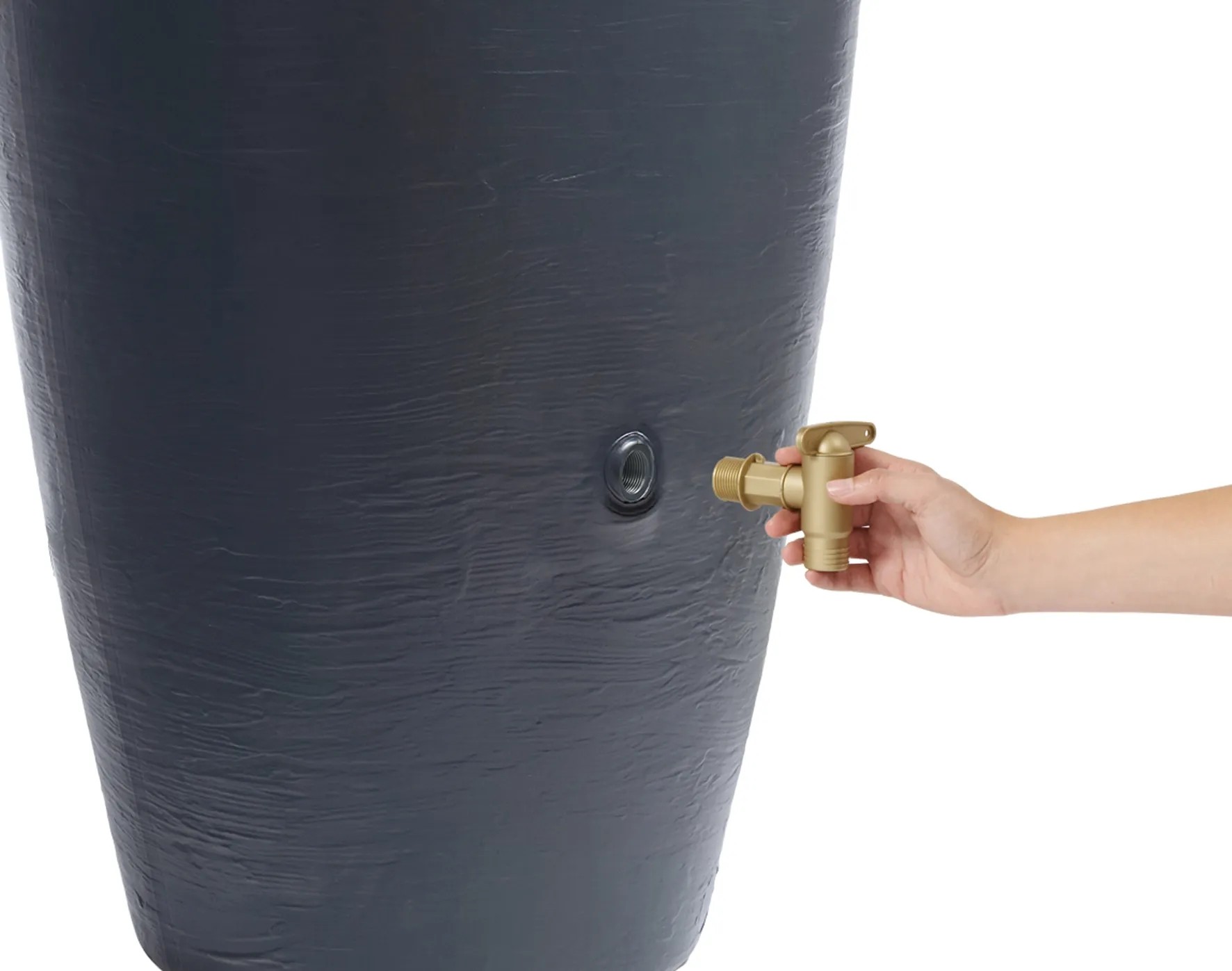 4rain Regenwassertank Amphora Kunststoff Graphit 220 l / Ø 59 cm