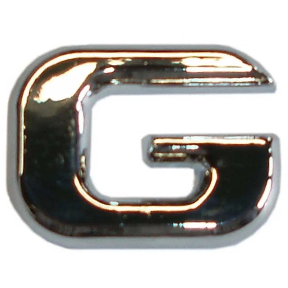 Sticker Buchstabe G Chrom 3D / 3 x 3 cm