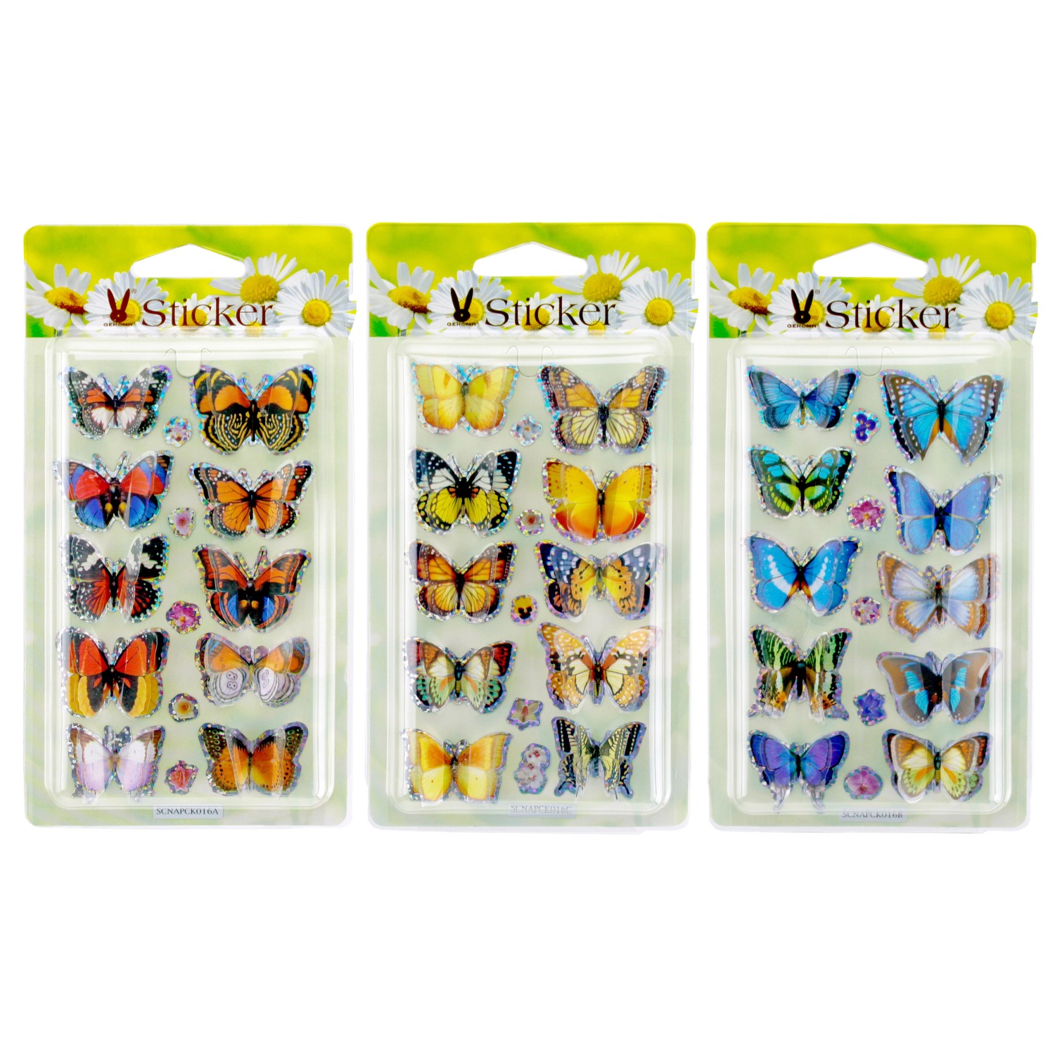 Autocollant 3D Multicolore x3 assorti en lot de 15 / 1 pc