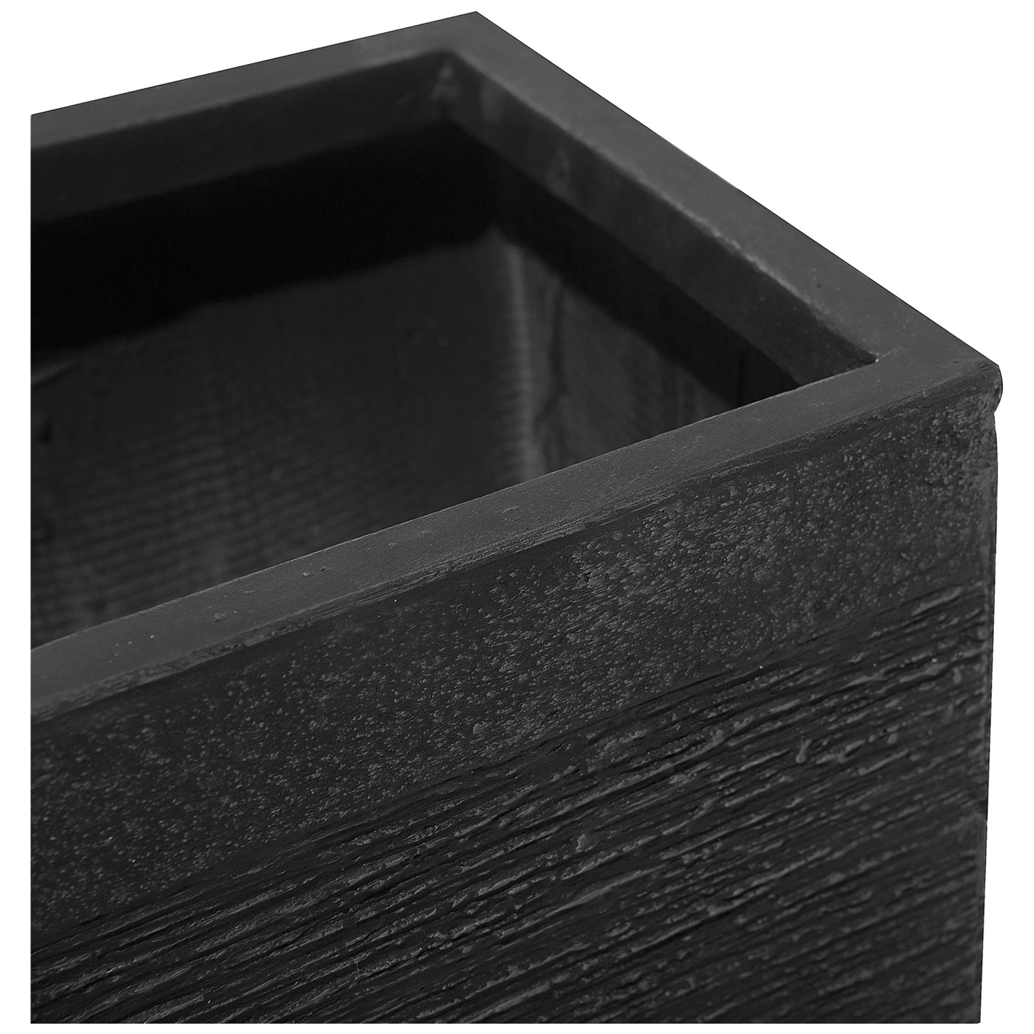 Beliani Blumenkübel Paros Lehm-Faser-Mischung Schwarz 28 x 30 x 30 cm