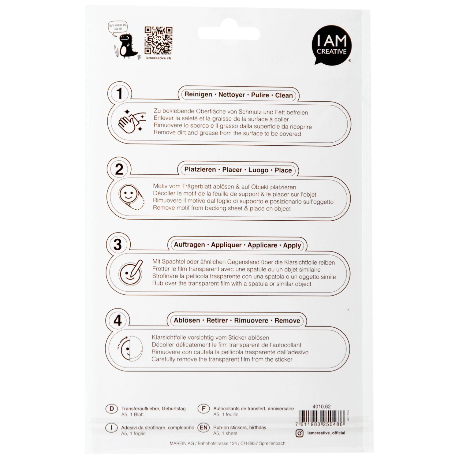 I Am Creative Rub-on Sticker Geburtstag A5 / 1 Blatt kaufen bei OBI