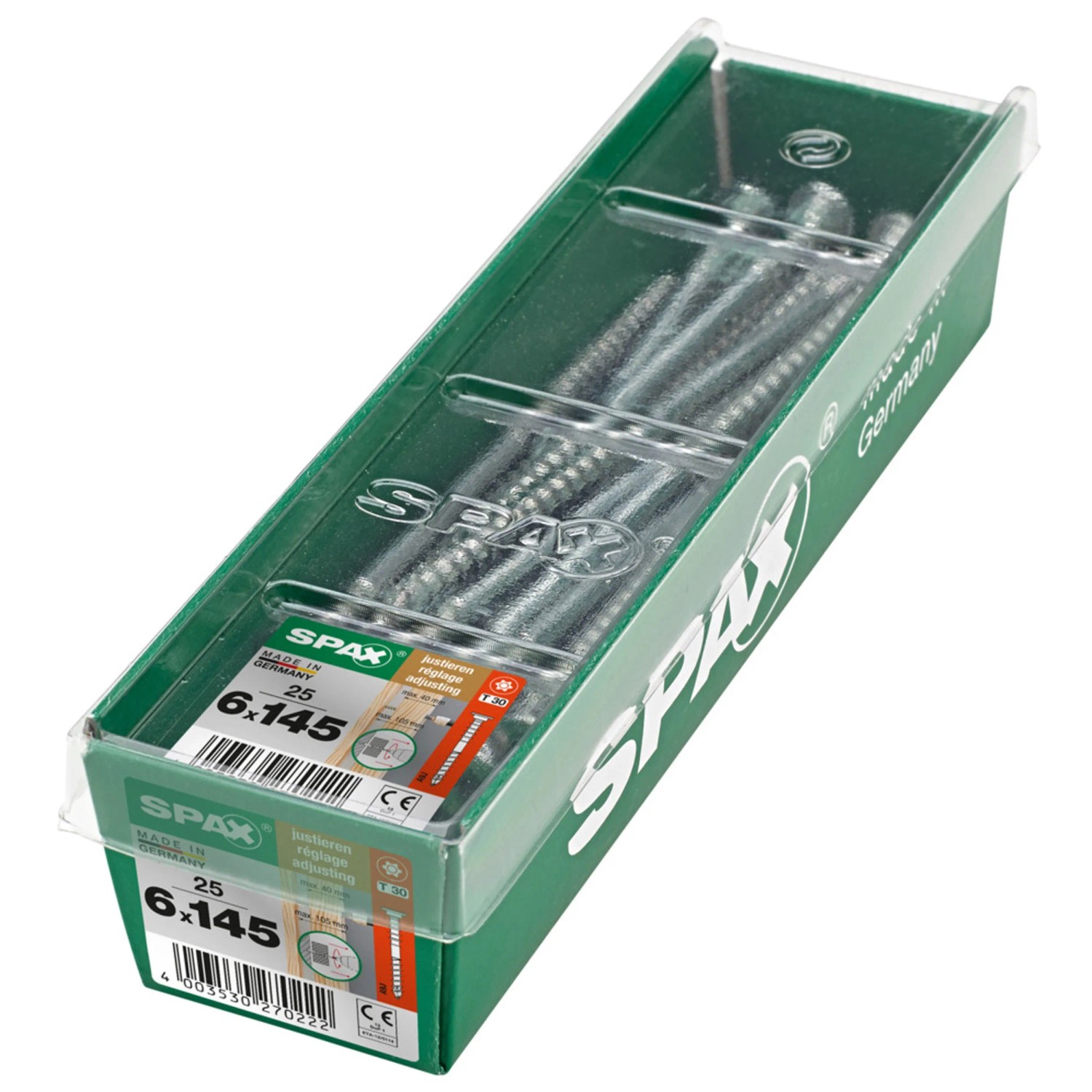 Spax Vis de réglage TRX Wirox tête plate rainure 6 x 145 mm / 25 pcs