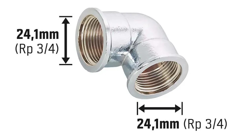 Gewinde-Winkel 24,1 mm (Rp 3/4) Messing Verchromt kaufen bei OBI