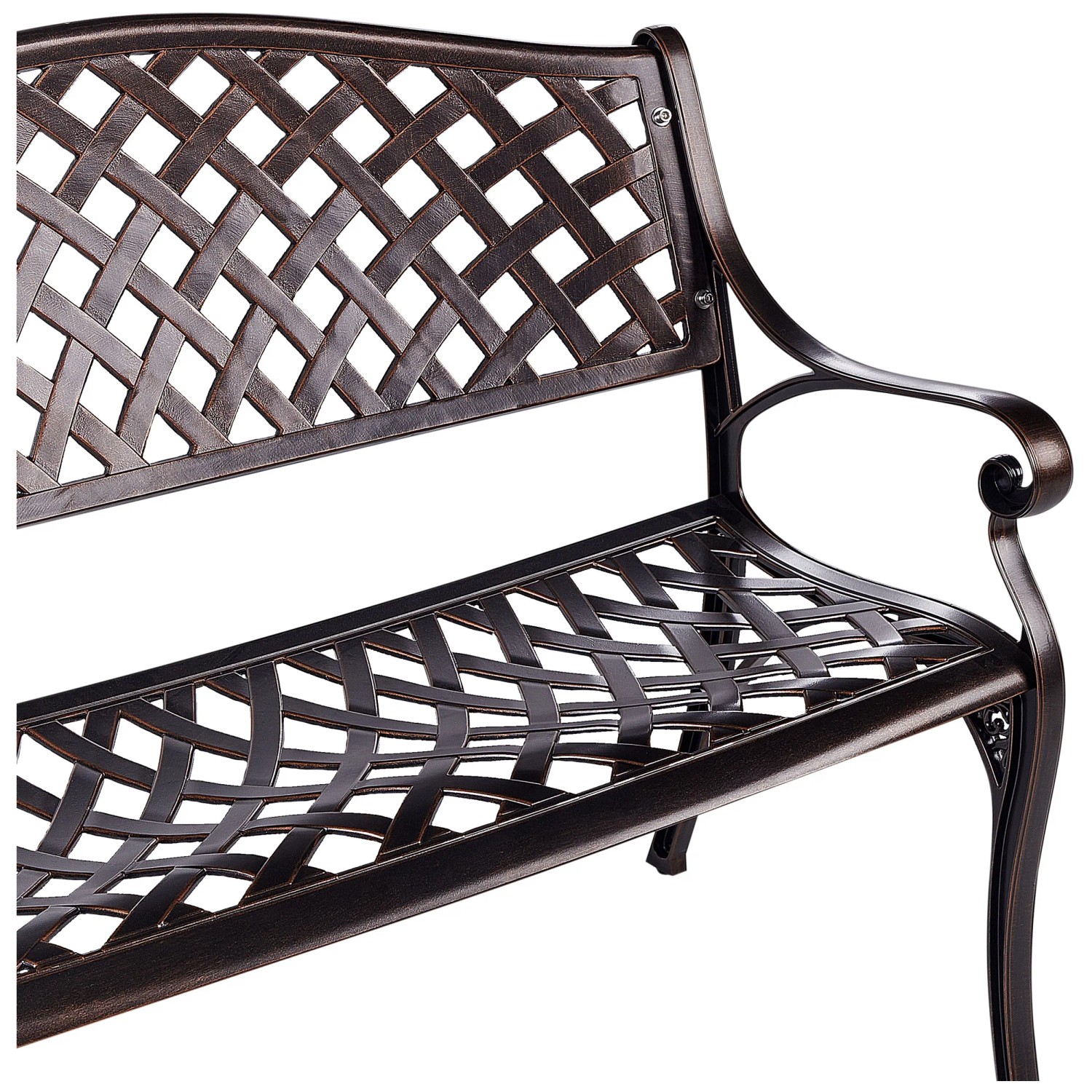 Beliani Panca da giardino Staggia alluminio Marrone (HxLxP) 87 x 56 x ...