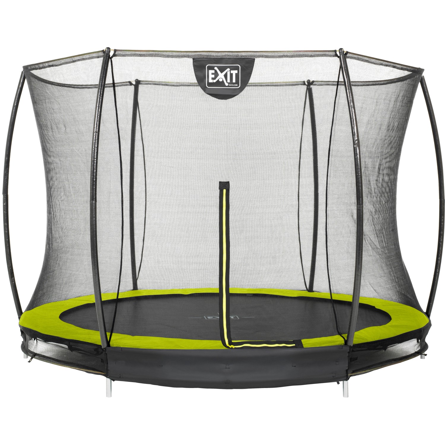 Exit Trampoline enterré Silhouette avec filet de sécurité Vert Ø 244 cm