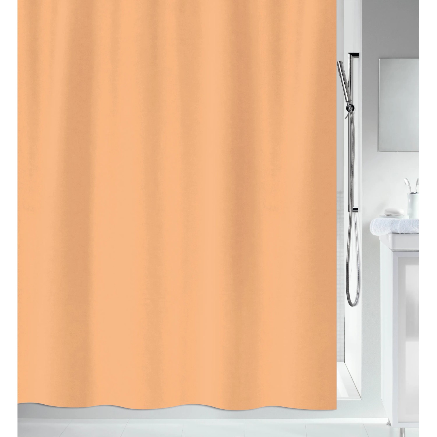 Spirella Textiler Duschvorhang Primo Orange 180 x 200 cm