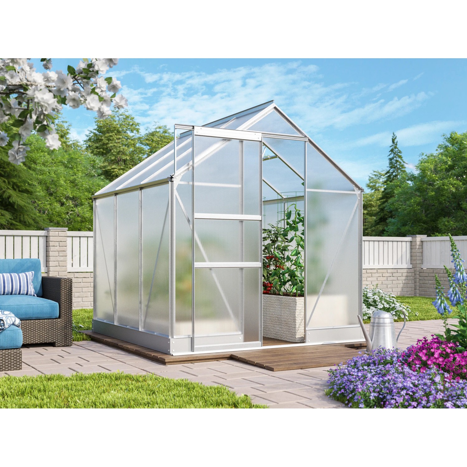 Vitavia Gewächshaus Apollo 3800 Silber (HxBxT) 207 x 195 x 199 cm