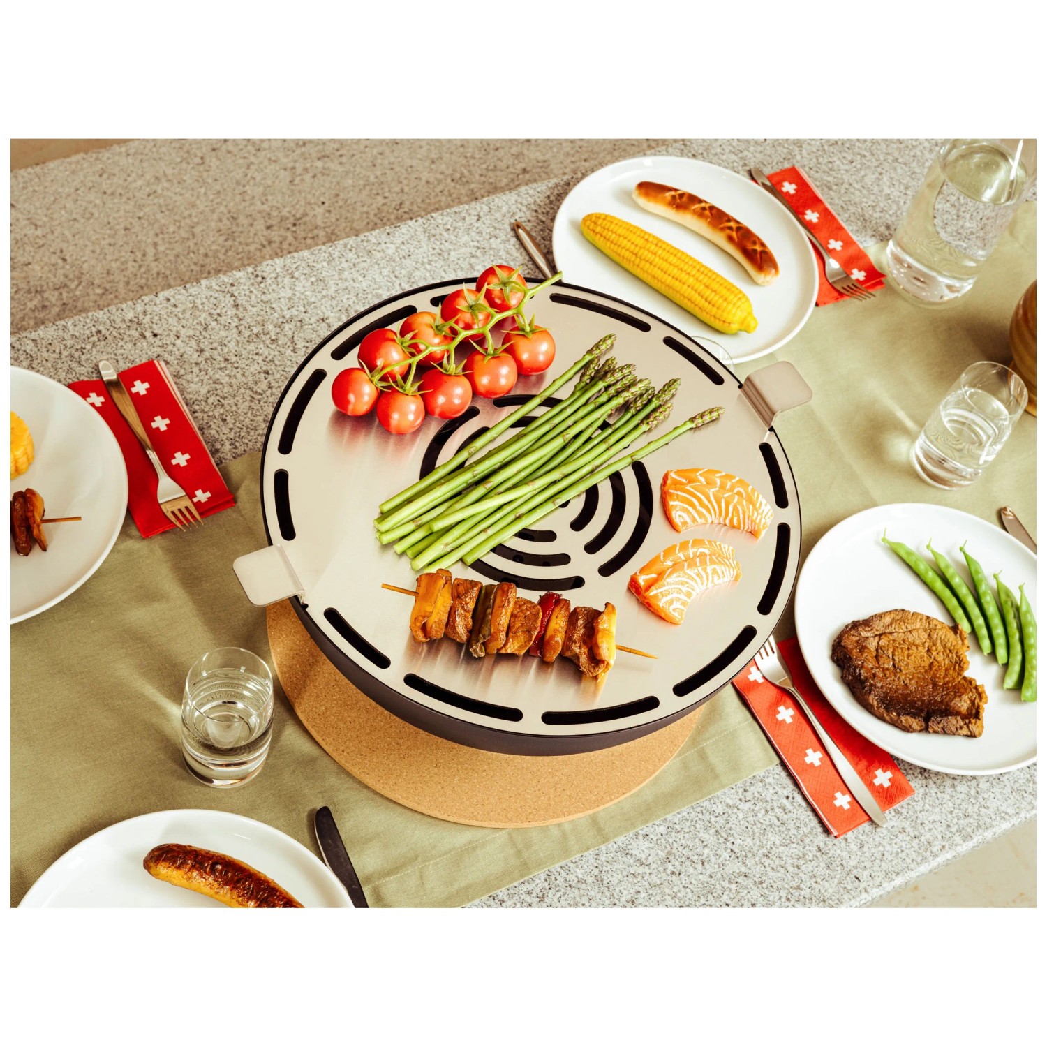 Nouvel Tischgrill Tavolo rund Edelstahl Schwarz Ø 39,5 x 20 cm kaufen ...