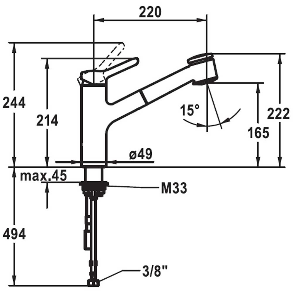 KWC Hebelmischer-Küchenmischer Wamas 2.0 Chrom mit Auszugsbrause kaufen bei OBI