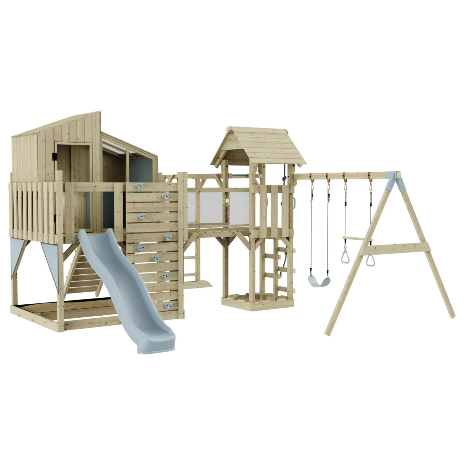 OutdoorToys Spielturm Emma mit Trapezschaukel Blau kaufen bei OBI
