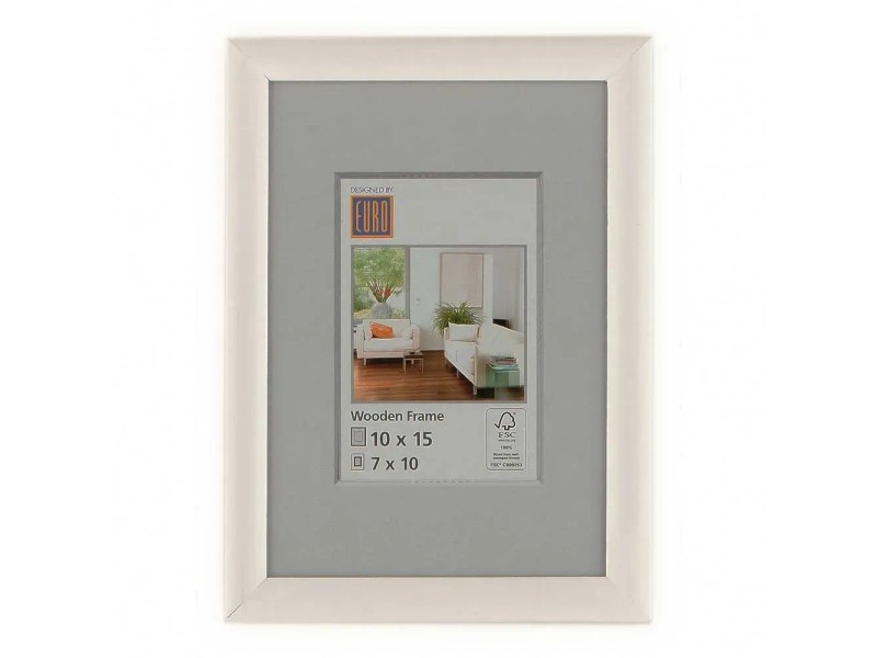Bilderrahmen HR3 Holz Weiss 10 x 15 cm