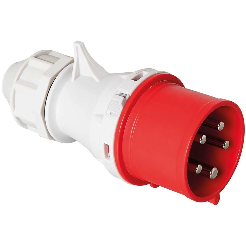 Steffen CEE-Stecker 32/5 5-polig Rot-Hellgrau vernickelt 400 V kaufen ...
