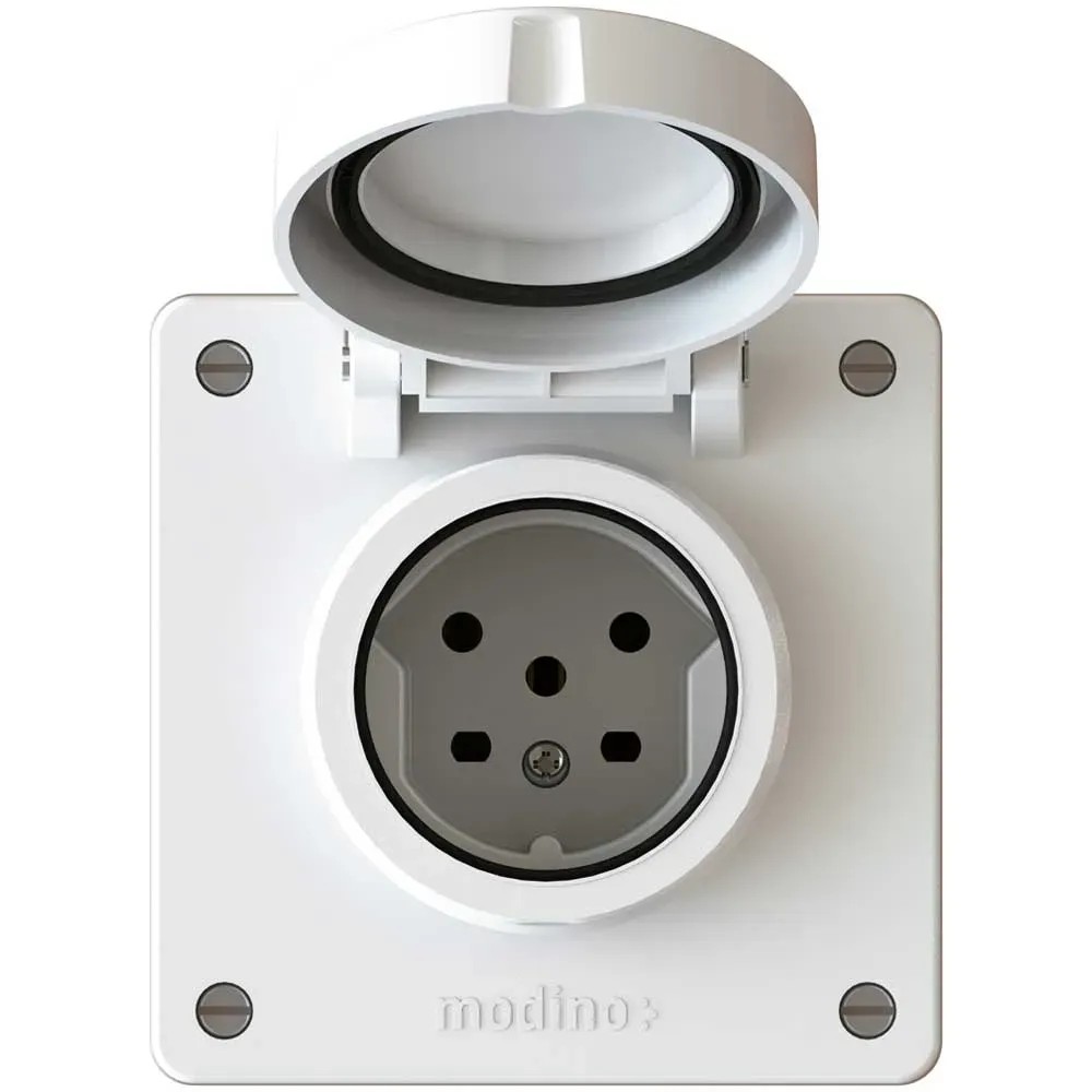 Steckdose Exo 1 x Typ15 IP55 Weiss Gr. 1 x 1