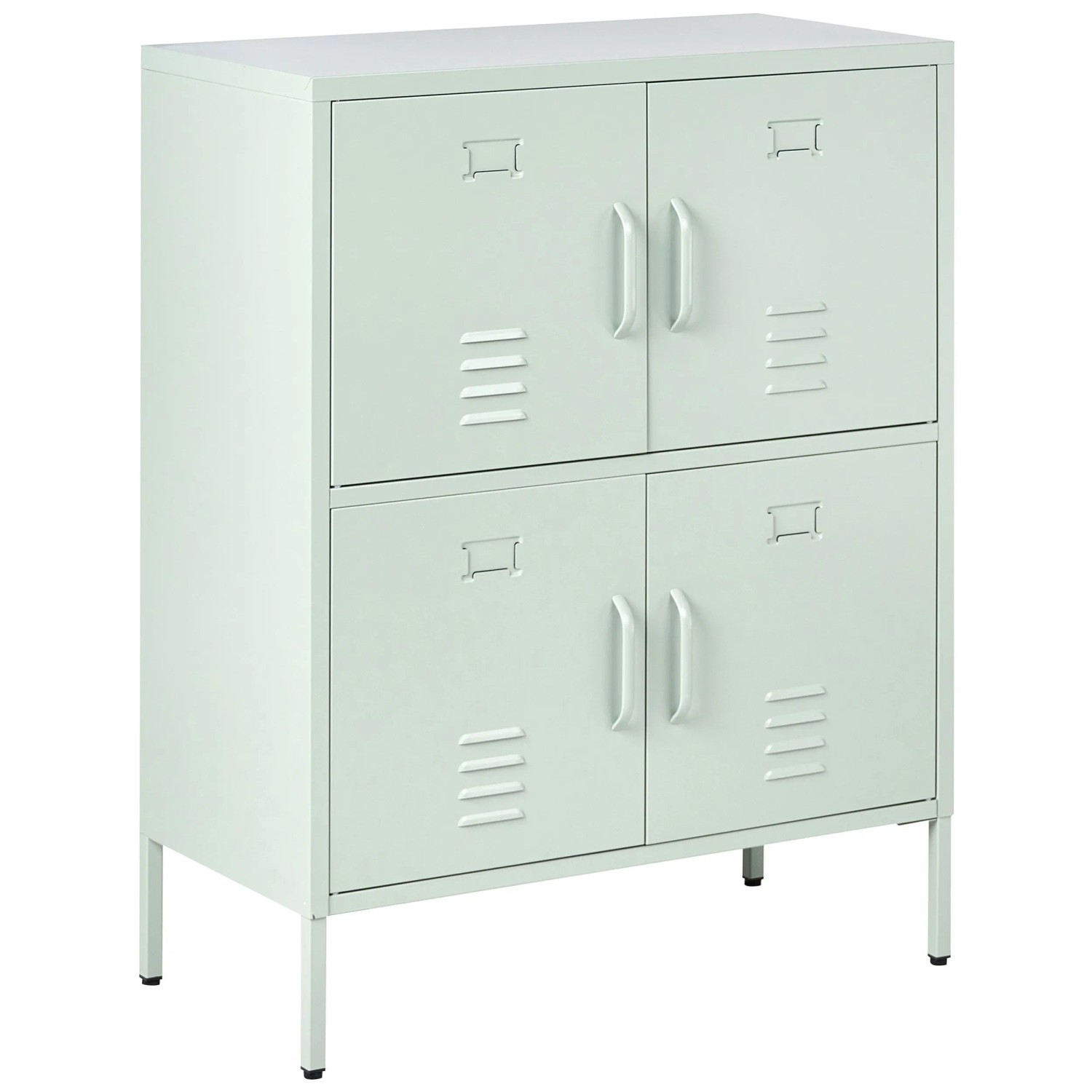 Beliani Armadio da ufficio Holbeck verde menta 101 x 80 x 40 cm