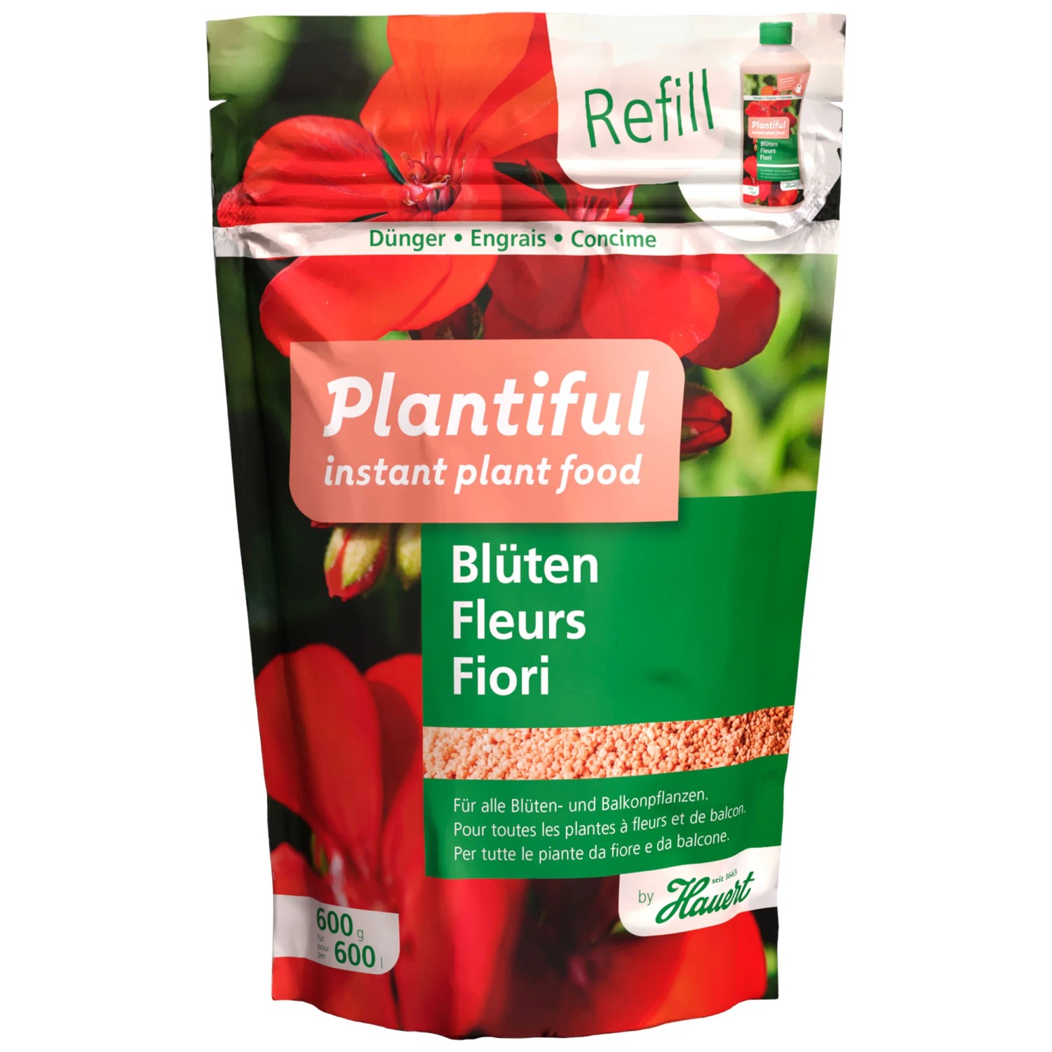 Hauert Pflanzendünger Plantiful Blüten Refill 600 g