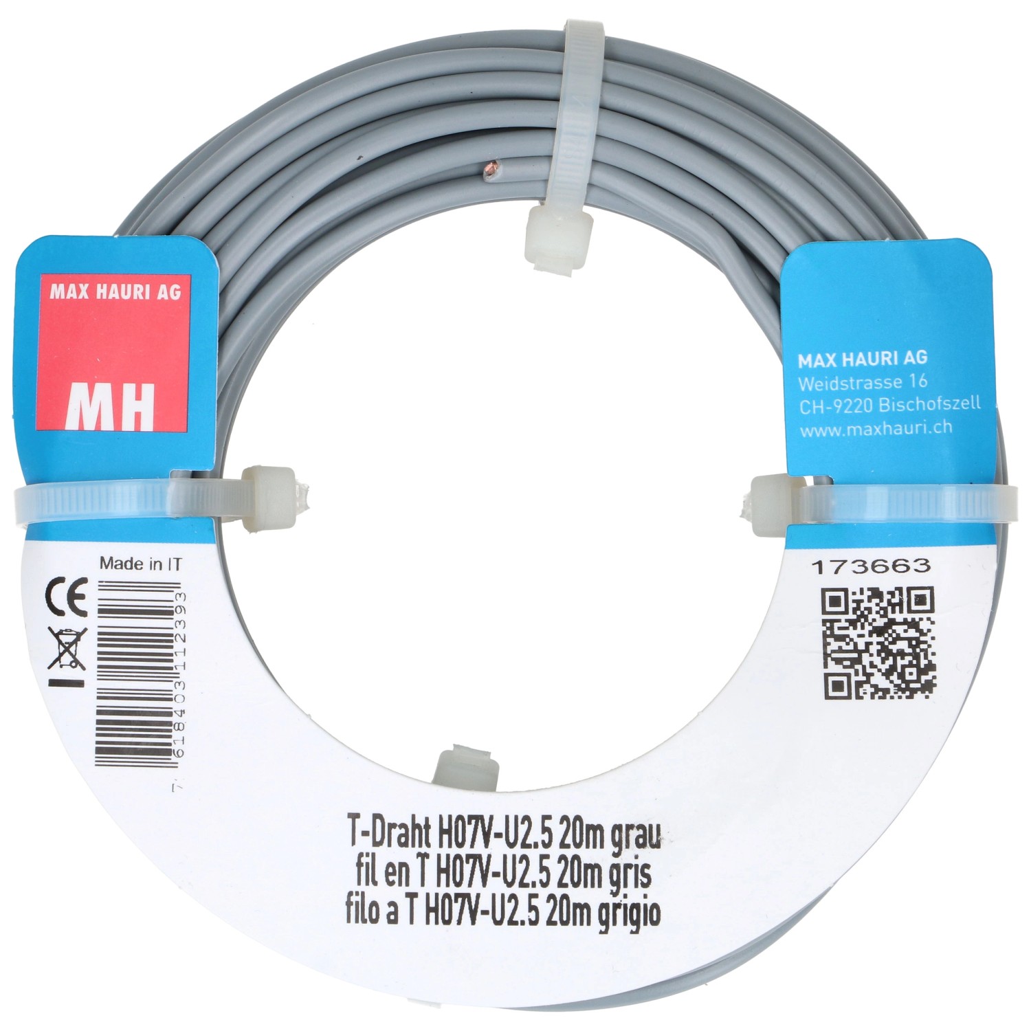 T-Draht H07V-U Grau 2,5 mm² Länge 20 m kaufen bei OBI