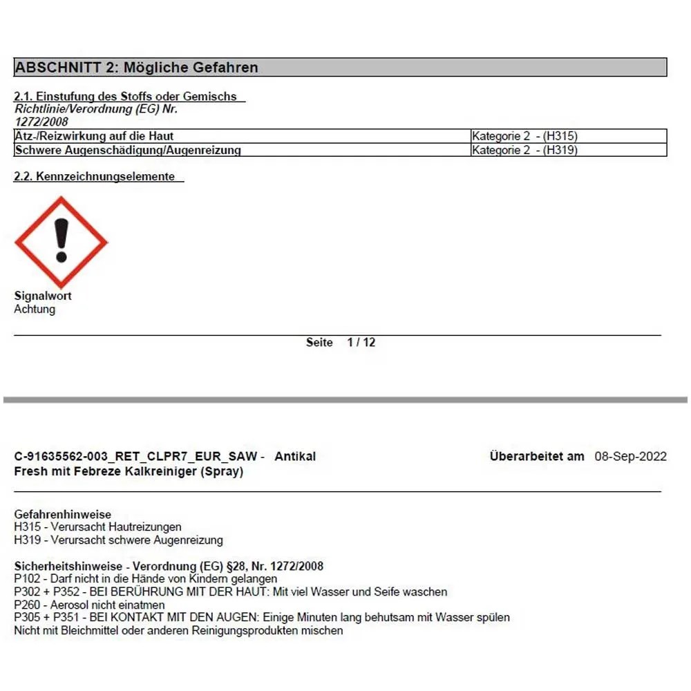 Antikal Fresh Flacone spray anticalcare 700 ml acquista da OBI