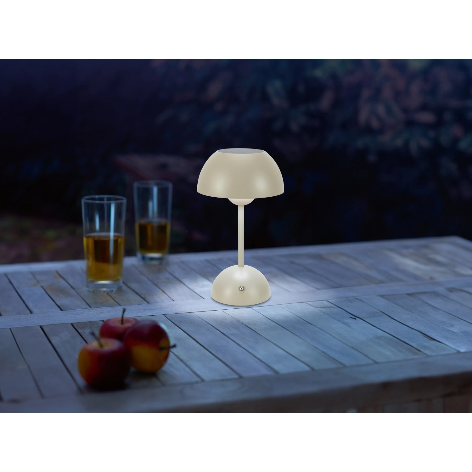 Solar-LED-Tischleuchte Messina Beige Ø 16 cm / Höhe 27,5 cm