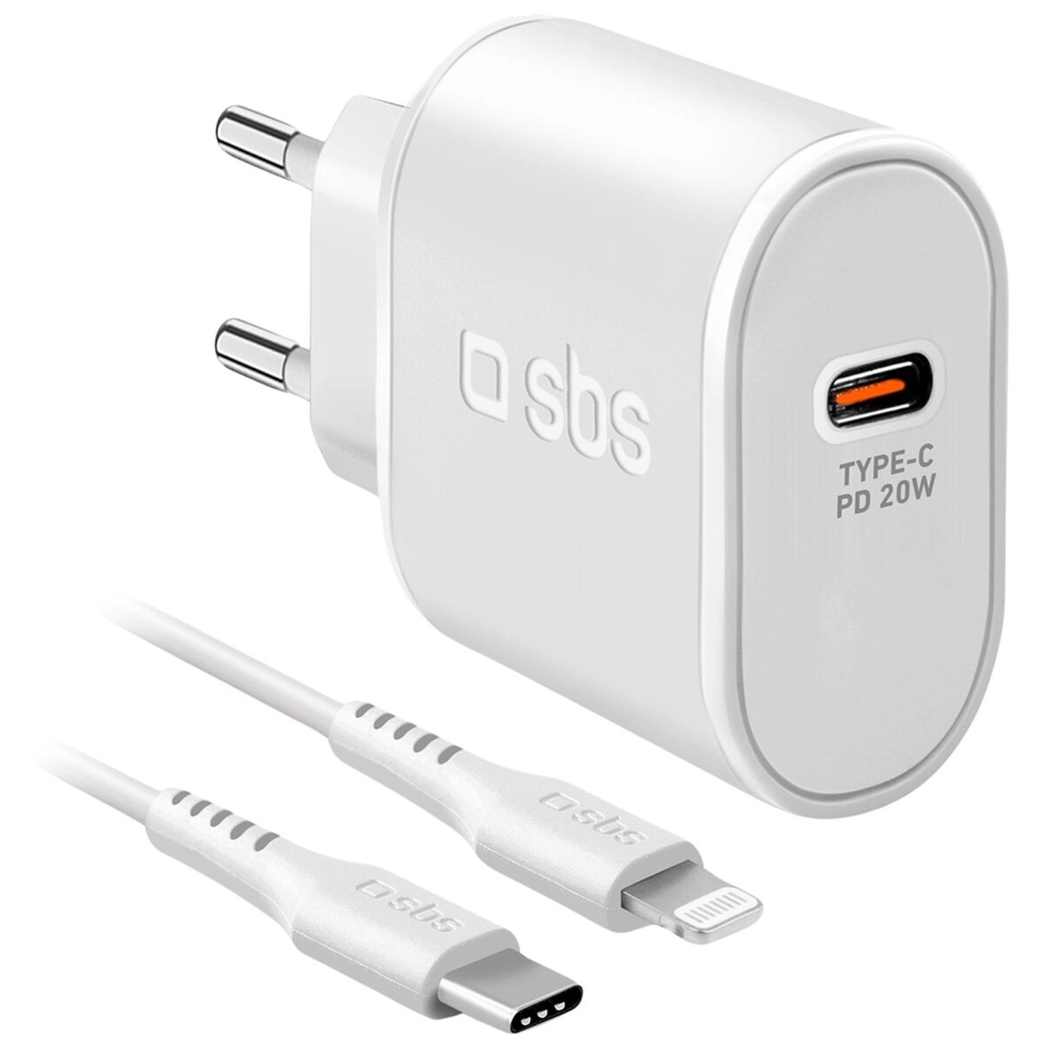 SBS Wandladegerät USB-C-Lightning-Kabel Weiss Länge 1 m kaufen bei OBI