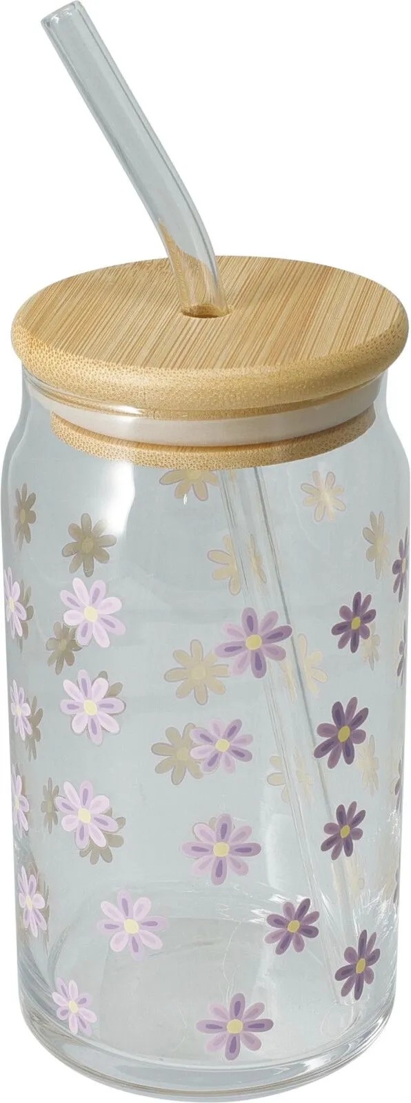 Verre avec paille assorti / 1 pc