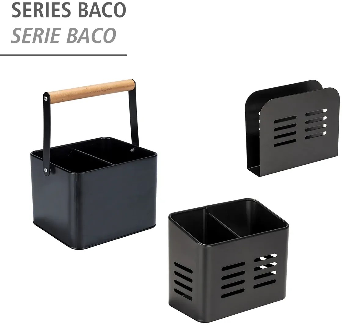 Wenko Black Outdoor Kitchen Besteckkorb Baco Schwarz kaufen bei OBI