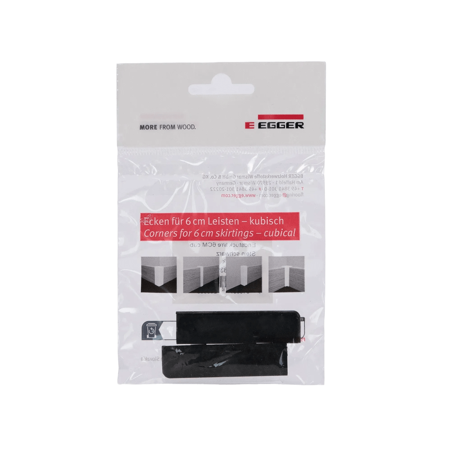 Egger Embout de plinthe Cubical plastique pierre Noir 59 mm / 2 pcs