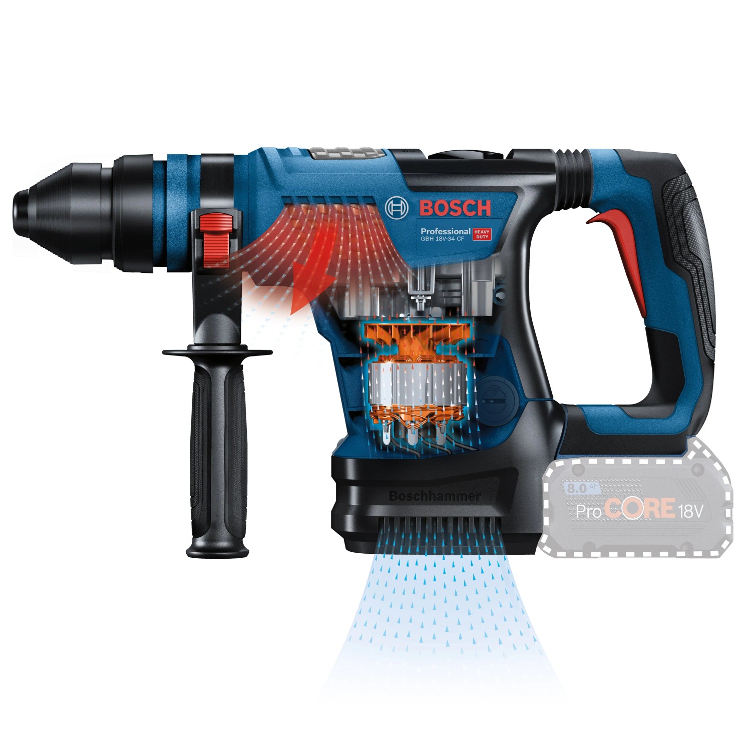 Bosch Professional Akku-Bohrhammer Biturbo GBH 18V-34 Solo im Koffer ...