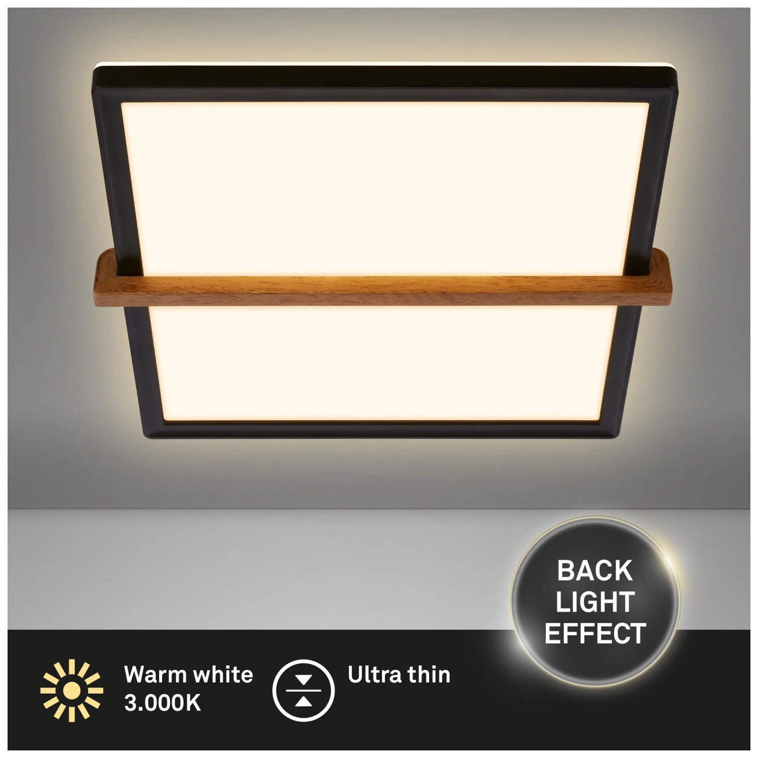 Briloner LED-Deckenleuchte Holzdekor quadratisch 18 W / 2'400 lm kaufen ...